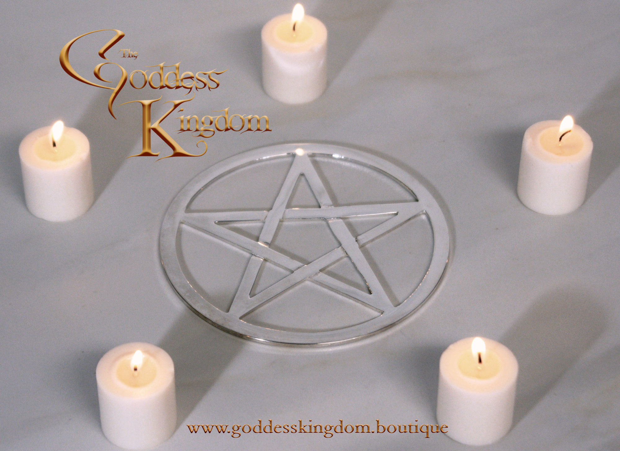 WICCA PENTAGRAM ALTAR TILE 6″ – Wiccans and Goddesses